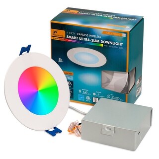 MW Lighting 4 Inch LED Canless Ultra-Slim Smart RGBW Recessed Light ...