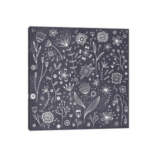 iCanvas "Chalkboard Flowers" by Nic Squirrell Canvas Print - Bed Bath ...