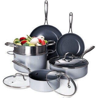Non-Stick Pots and Pans Set 13pcs Cookware Set, Steamer Basket ...