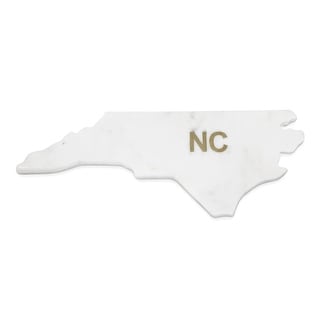 Lg Polished Marble "North Carolina" Cutting Board w/brass state ...