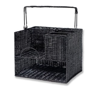 Trademark Innovations 13" x 14" Rattan Tabletop Serveware and Condiment ...