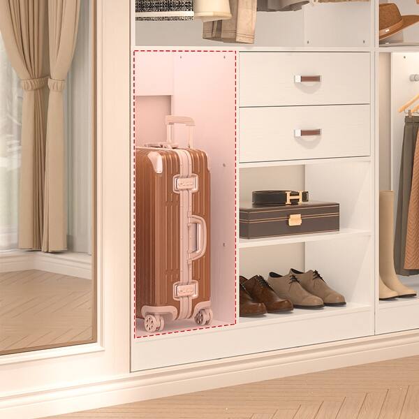 Geren Set of 3 Freestanding Walk-in Closet System Reversible Wardrobe ...