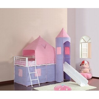 Marsten Periwinkle Twin Princess Castle Tent Loft Bed - Bed Bath ...