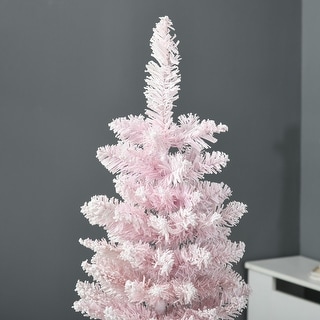 5ft Flocked Plastic Artificial Slim Christmas Tree with Branches - Bed ...