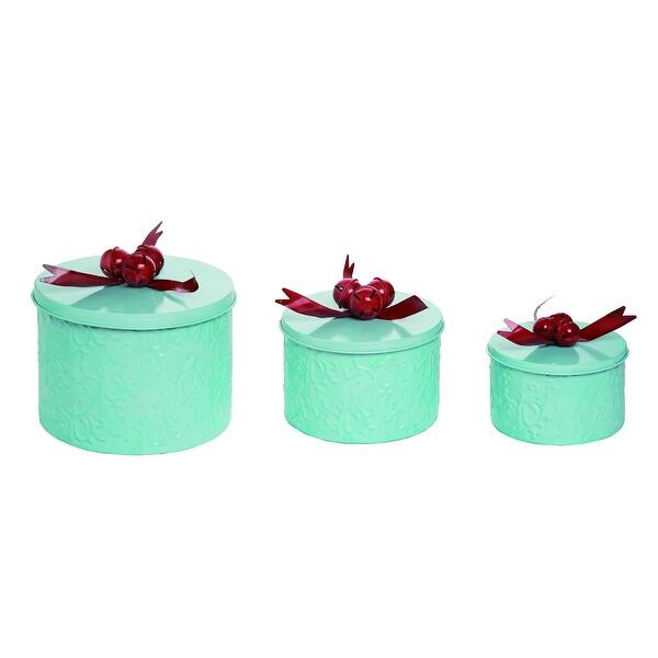 Transpac Metal 9 in. White Christmas Nostalgic Bell Containers Set of 3 ...