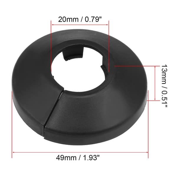 20mm Pipe Cover Decoration PP Plastic Water Pipe Escutcheon Black 6pcs ...