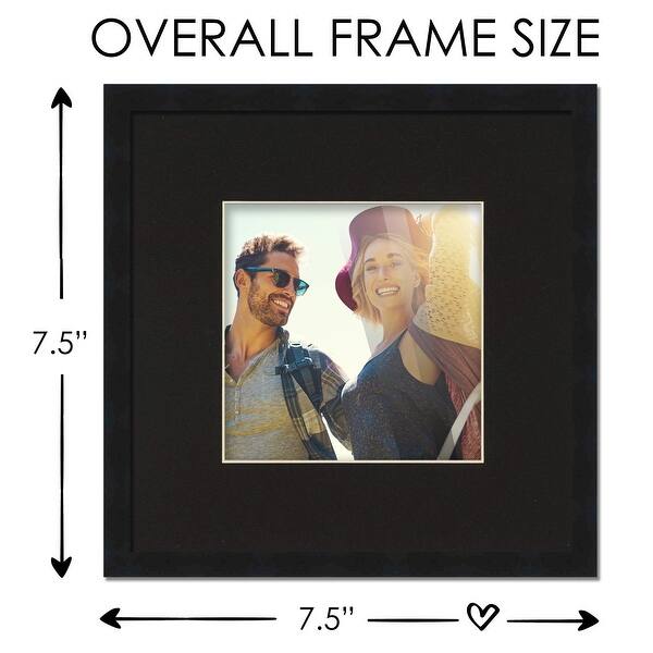 2x2 Frame Black Matted for 2x2 Picture or 6x6 Art Poster Without Photo ...