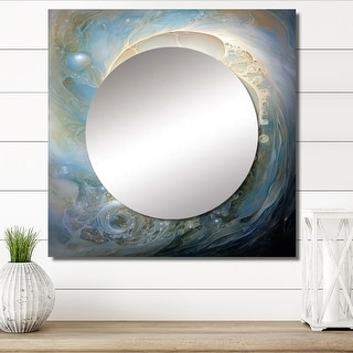 Designart "Blue And White Nautilus Pearl Passage" Nautilus Wall Mirror ...