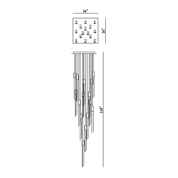 Avenue Lighting 15 Light Flush Mount/Pendant Alpine Black w/ Clear And ...