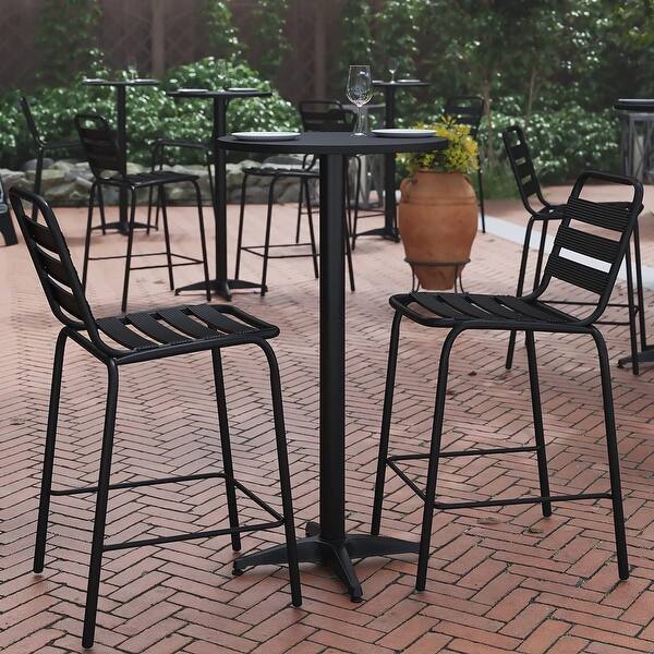 Metal Bar Table Aluminum Table Mellie Round Bar Height Table - TABLE ...