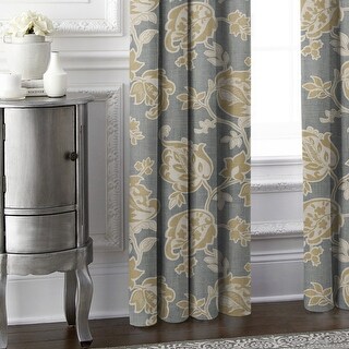 Golden Bloom Barley Pinch Pleat Drapery Panel - Pair - N/A - Bed Bath ...