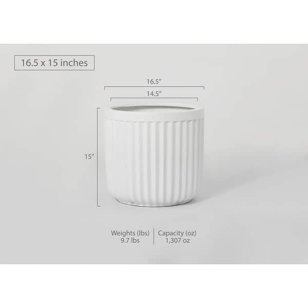 Indoor/Outdoor Large 1-Piece Minimalist Fiberstone Lightweight Short ...