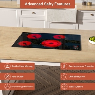 30-in 4 Elements Radiant Electric Cooktop with Dual-Ring Element - 30 ...