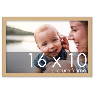 16x10 Traditional Natural Complete Wood Picture Frame with UV Acrylic ...