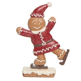 5.5" Red and Brown Ice Skating Gingerbread Christmas Tabletop ...