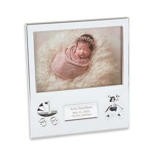 Silver Plated Picture Frame Newborn Baby Theme with Engraving Plate ...