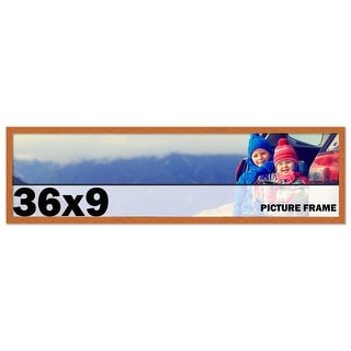 36x9 Frame Honey Pecan Brown Picture Frame - Modern Photo Frame - Bed ...