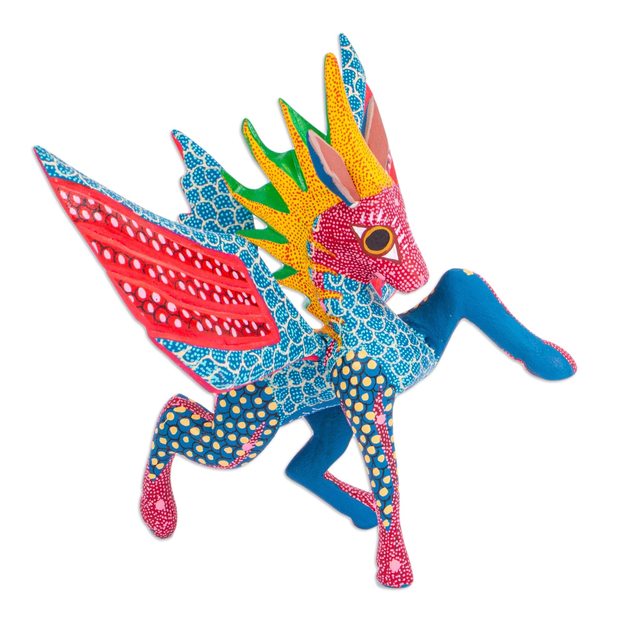 Novica Handmade Mythical Pegasus Wood Alebrije Sculpture - Bed Bath ...