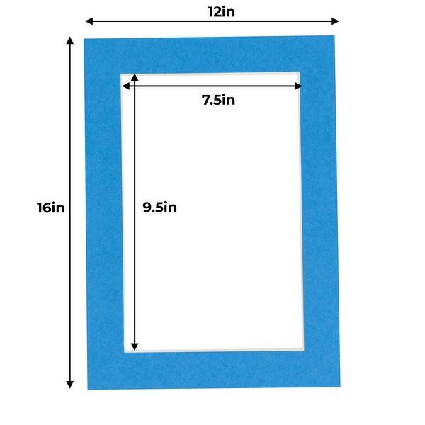 12x16 Mat for 8x10 Photo - Bay Blue Matboard for Frames Measuring 12 x ...