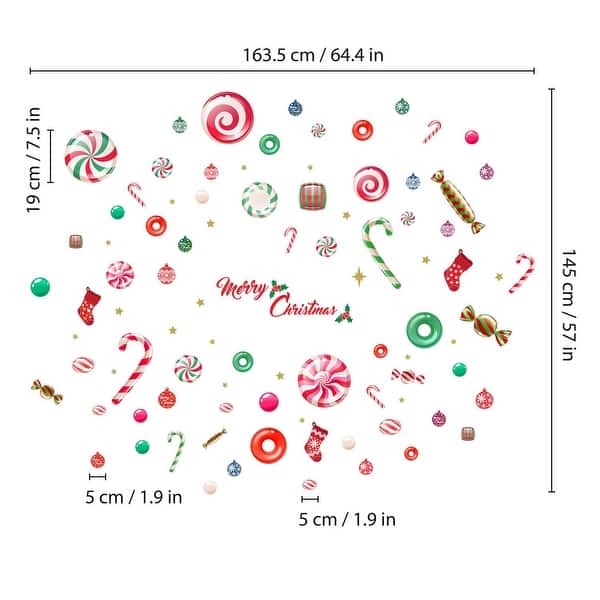 Walplus 93pcs Merry Christmas In Candyland Wall Decals Stickers Self ...