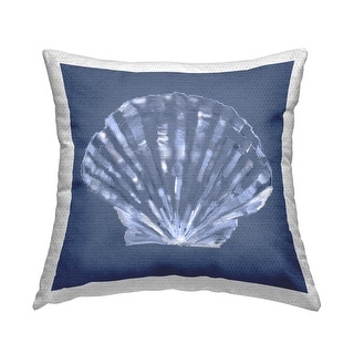 Stupell Abstract Blue Clam Shell Printed Outdoor Throw Pillow Design by ...