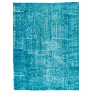 ECARPETGALLERY Hand-knotted Color Transition Turquoise Wool Rug - 6'9 x ...