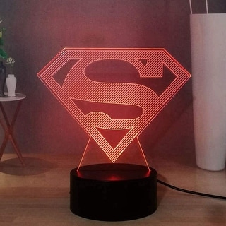 Smart Touch 3D Illusion 7-Color LED Light - Superman Logo - Bed Bath ...