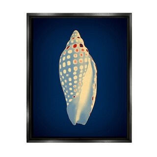 Stupell Contemporary Conch Shell Framed Floater Canvas Wall Art Design ...