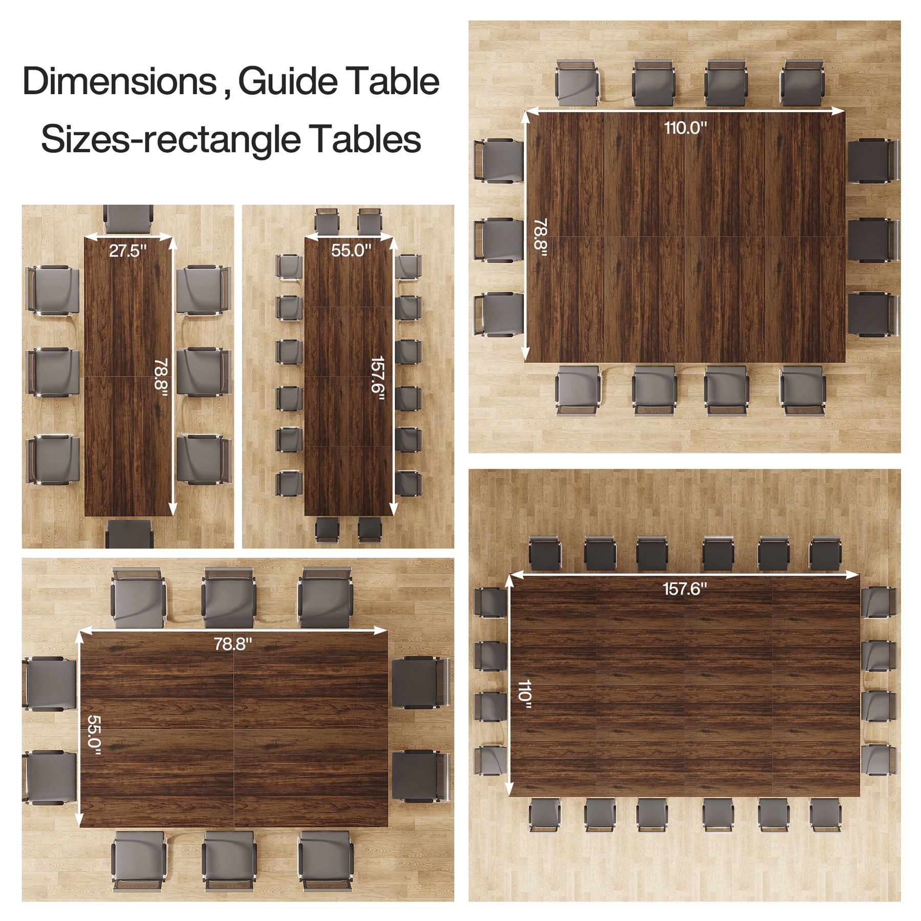 rectangle dining room table sizes