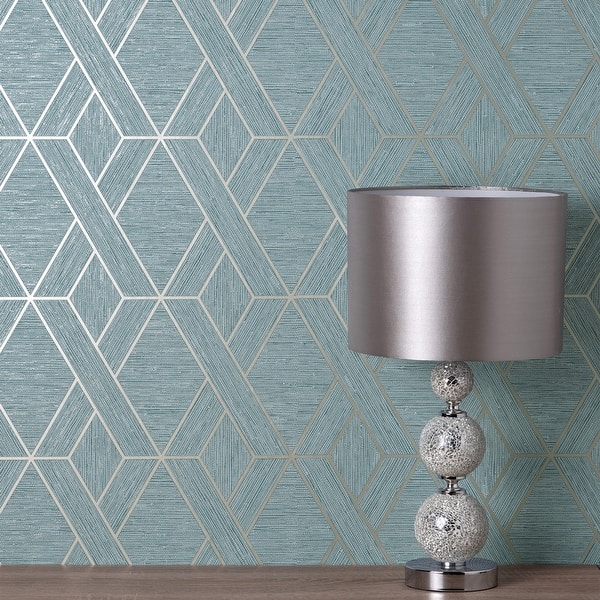 Fine Decor Malcolm Teal Geo Wallpaper - On Sale - Bed Bath & Beyond ...