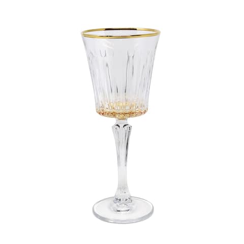 Kampari Triangular Wine Glasses with Gold Rim, Set of 4 - Overstock ...