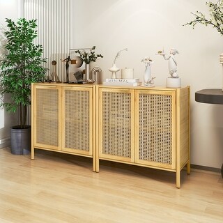 Bamboo 3 Drawer Cabinet Buffet Server Console Table - Bed Bath & Beyond ...