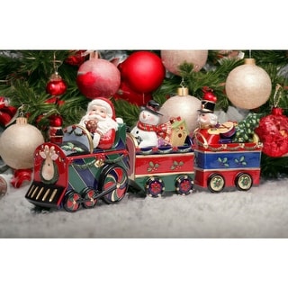 Ceramic Train Set Canisters Santa Frosty Nutcracker 21X5.5X9 - Bed Bath ...