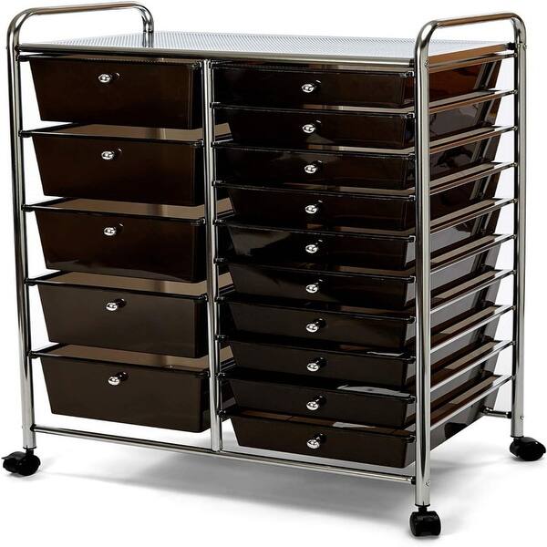 Rolling Utility Organizer Storage Cart Black - Bed Bath & Beyond - 39310793