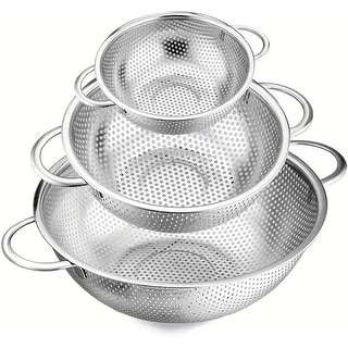 3 Pcs Stainless Steel Micro-Perforated Strainer Set - Bed Bath & Beyond ...
