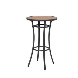 38.9 in. H Black Metal Bar Height Outdoor Dining Table Pub Table Patio ...