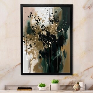 Designart "Black Abstracted Realities" Abstract Framed Wall Art For ...