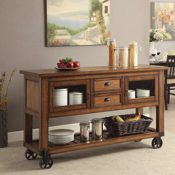 The Gray Barn Riverro Distressed Chestnut Kitchen Cart - Overstock ...