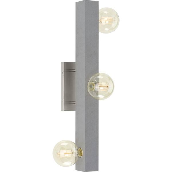 Mill Beam Collection 3-Light Brushed Nickel Industrial Bath Vanity ...
