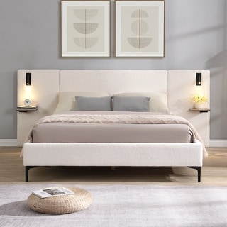 Christopher Knight Home - Elise Queen Boucle Upholstered Bed with ...
