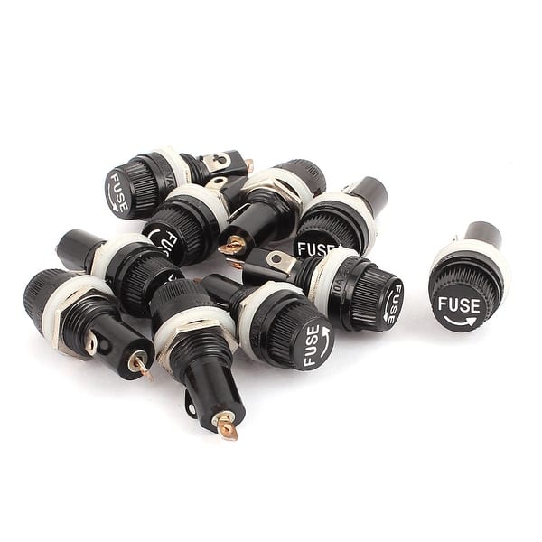 10Pcs AC125V/15A 250V/10A 12mm Thread Panel Mounted Fuse Holder 5x20mm ...
