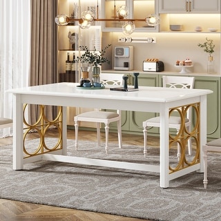 Modern Dining Table for 4-6 People, Rectangular Kitchen Table for ...