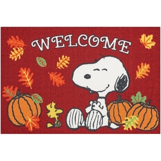 Peanuts Snoopy Harvest Pumpkin Welcome Holiday Graphic Door Mat Kitchen ...