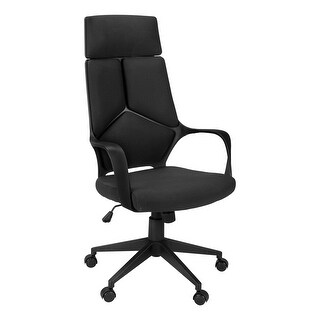 Black Fabric Tufted Seat Swivel Adjustable Executive Chair Fabric Back ...