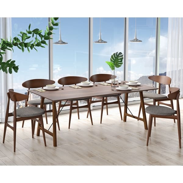 Modrest Oritz Prospect Mid-Century Modern Walnut Dining Set - Bed Bath & Beyond - 32009255