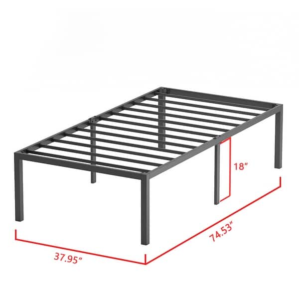 18 Inch Metal Platform Bed Frame for Kids Students No Box Spring High ...