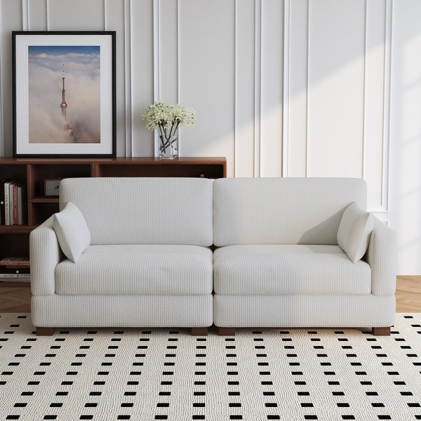 84.5undefinedModern Couch 2 Seat Corduroy Sectional Sofa On Sale Bed Bath Beyond 40364102
