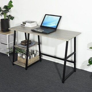 2-Storage Racks Writing Desk, Computer Workstation for Home Office ...