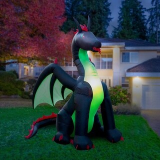 Holidayana Giant 9ft Airblown Inflatable Halloween Dragon - with Super ...