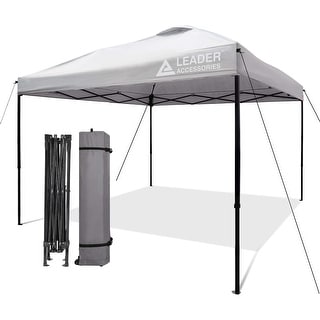 Silver Pop-Up Canopy Tent 10'x10' Canopy Instant Canopy Straight Leg ...